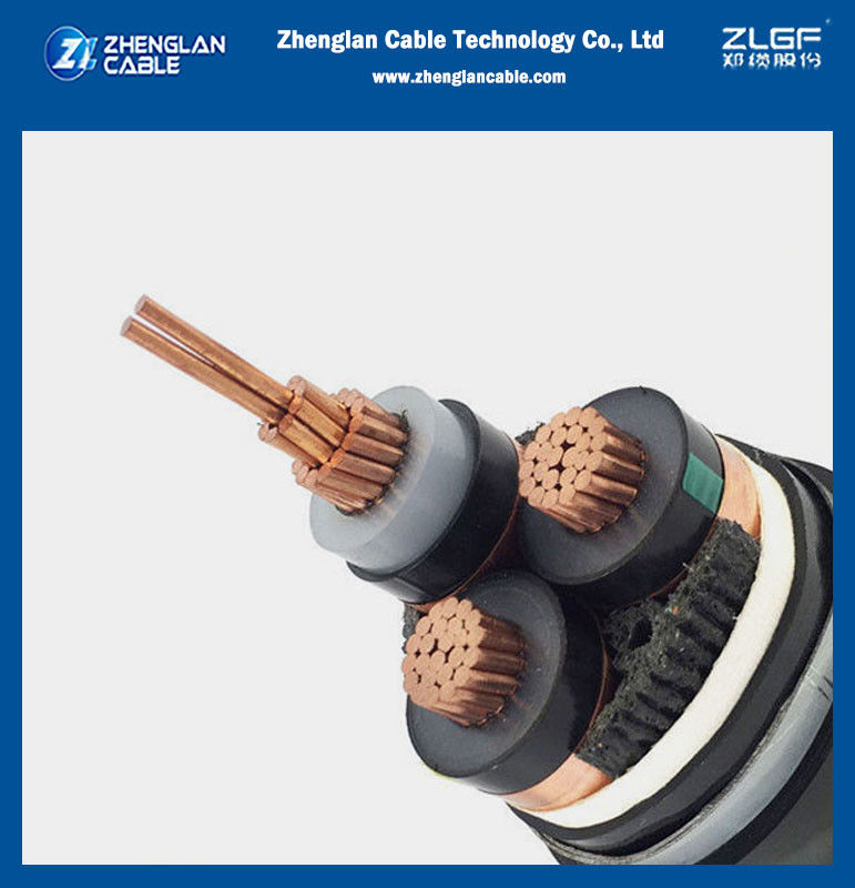 Cable de cobre / aluminio de media tensión de tres núcleos de 12/20 kV ...