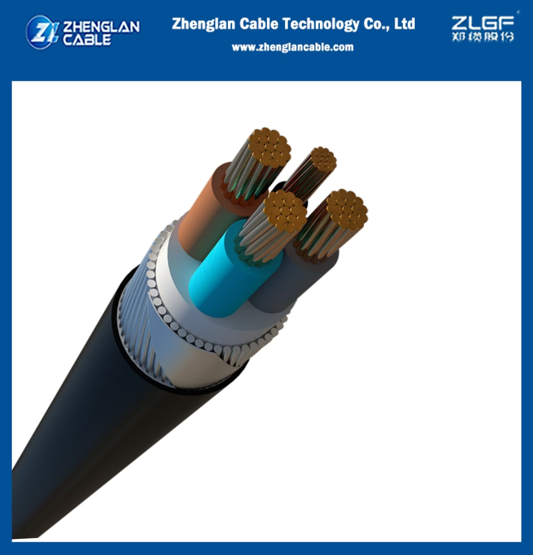 0.6/1KV 4x50mm2 CU/XLPE/PVC/SWA/PVC LV Cable de alimentación de cobre ...