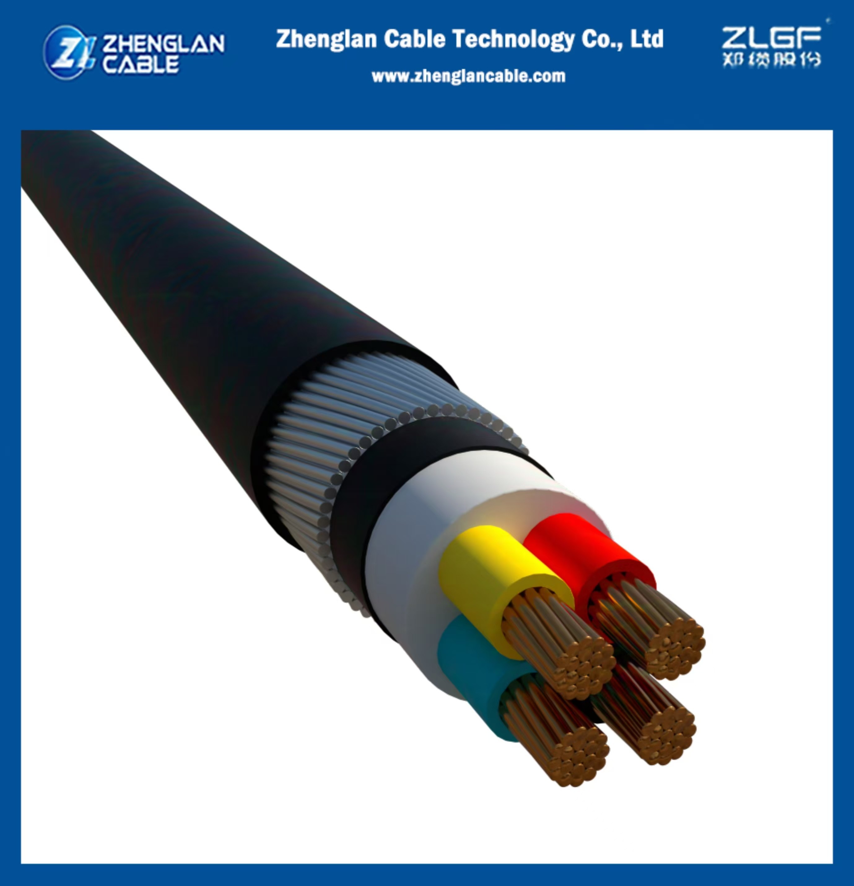 0.6/1kv LV Bajo voltaje SWA Cable blindado subterráneo 4x95mm2 CU/XLPE ...