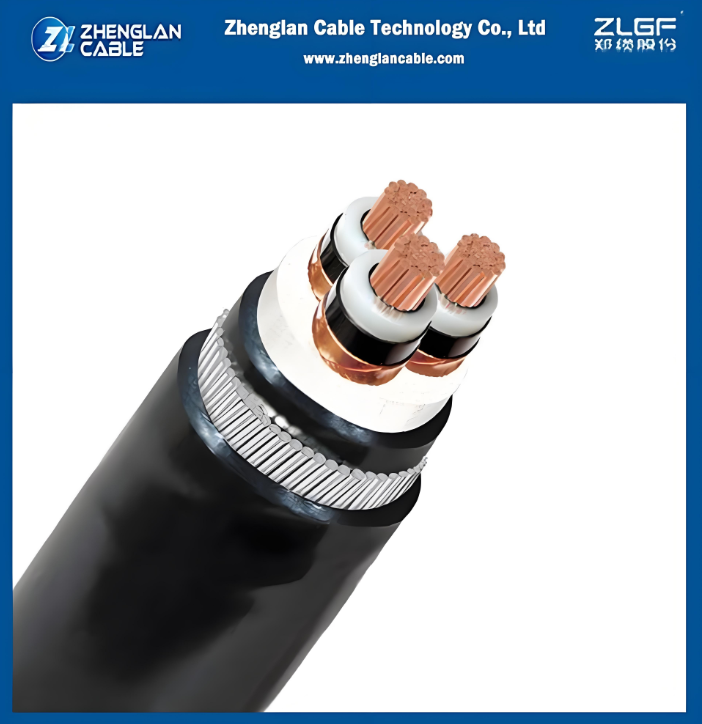 Cable de alimentación 6.35/11kv 3 núcleo 185mm2 CU/XLPE/CTS/PVC/SWA/PVC ...